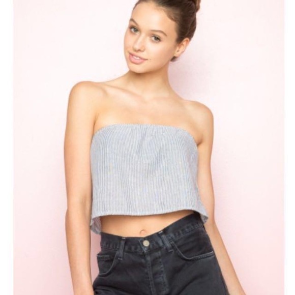 Brandy Melville | Tops | Brandy Melville Black And White Striped Puff ...